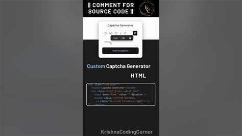 Custom Captcha Generator Html Css Js Shorts Captcha Htmlcss Youtube