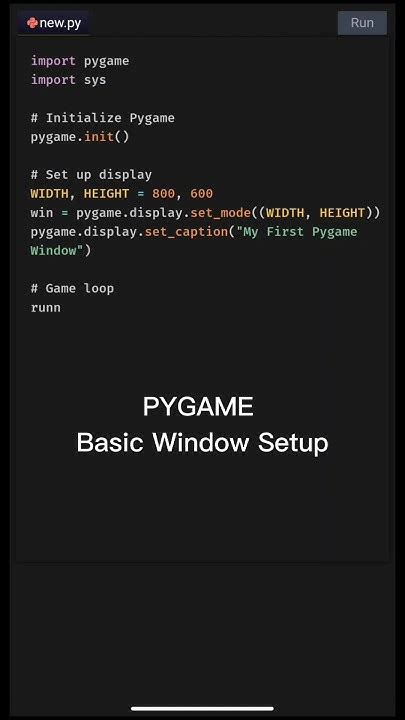 Pygame Basic Window Setup Pygame Python Tutorial Python Pygame Youtube