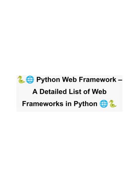 python web framework a detailed list of web frameworks in python pdf