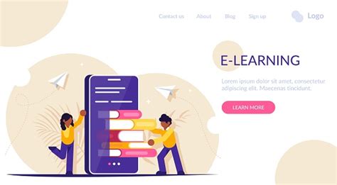 E러닝 또는 모바일 라이브러리의 개념 휴대 전화에 책의 제비 사람들은 자기 교육을 받습니다 현대 플랫 벡터 그림입니다 개념에 대한 스톡 벡터 아트 및 기타 이미지 Istock