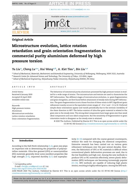 Pdf Microstructure Evolution Lattice Rotation Retardation And Grain Orientation Fragmentation