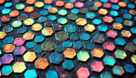 Stunning Surface Texture Of An Interactive Hexagonal Hologram Premium