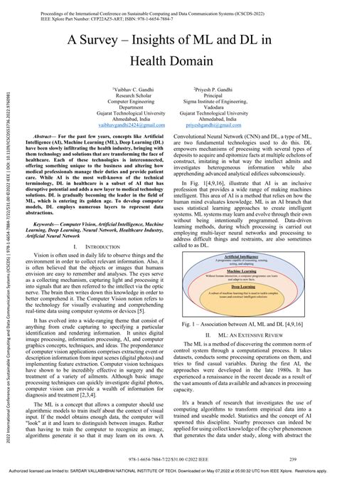 Pdf A Survey Insights Of Ml And Dl In Health Domain