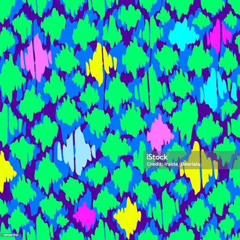 원활한 벡터 화려한 브러시 스트로크 패턴입니다 유행 색상 패션 직물 커버 섬유 배경 디자인 0명에 대한 스톡 벡터 아트 및 기타