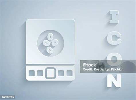 종이 컷 전자 커피 저울 아이콘 회색 배경에 격리 무게 측정 장비 종이 아트 스타일입니다 벡터 일러스트레이션 0명에 대한 스톡 벡터 아트 및 기타 이미지 Istock