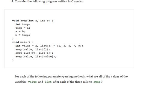 Solved Consider The Following Program Written In C Chegg