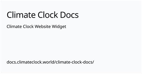 Climate Clock Website Widget Climate Clock Docs