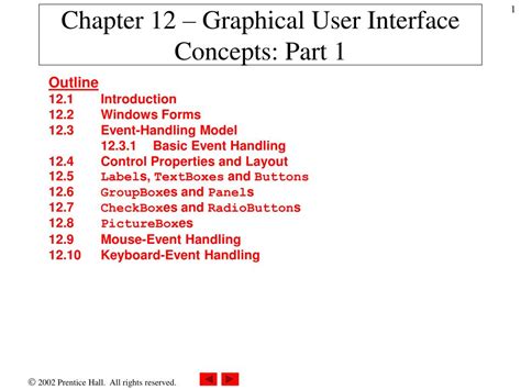 Ppt Chapter 12 Graphical User Interface Concepts Part 1 Powerpoint