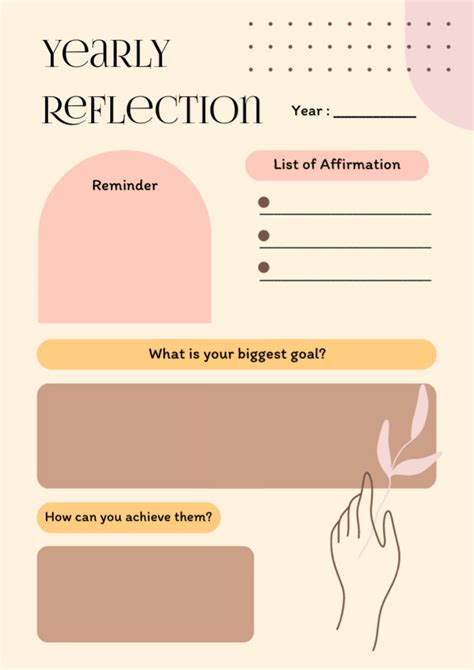 Womens Yearly Reflection Online Planner And Notepad Template Vistacreate
