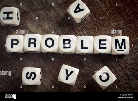 Word Problem On White Toy Cubes Stock Photo Alamy