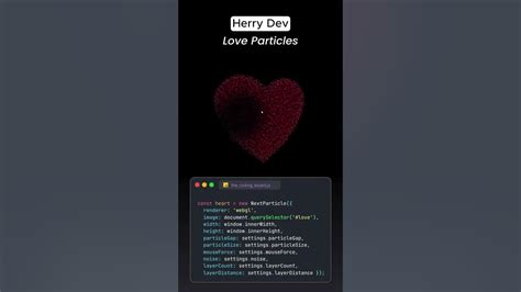 💖 Love Particles Effect With Javascript Html And Css Animation 🎨🔥 Shortvideo Shorts Short