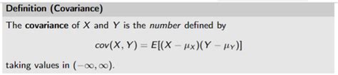 Lecture Covariance Correlation Flashcards Quizlet