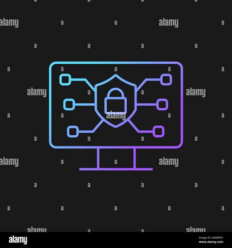 Online Safety Gradient Vector Icon For Dark Theme Stock Vector Image