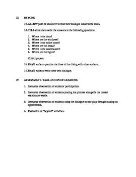 ESL Lesson Plan Classroom Objects Dialogue Included By Ron O