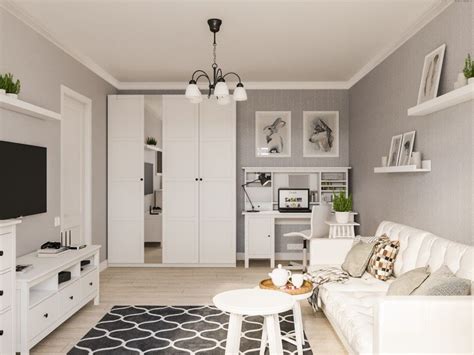Дизайн П44Т однокомнатная квартира с гостиной Прованс Икея Квартирные идеи Квартира Дизайн