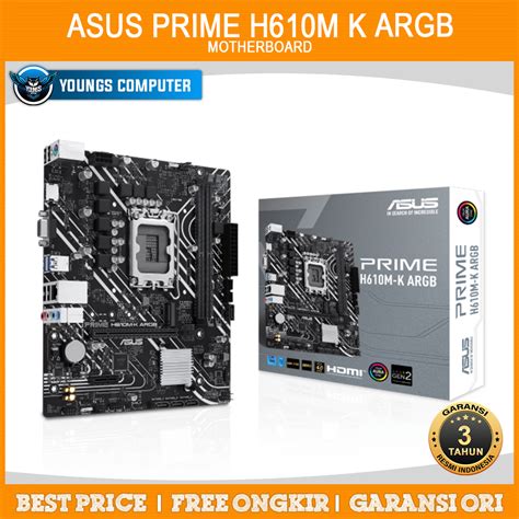 Jual Asus Prime H610m K Argb Ddr5 Motherboard Intel H610 Lga 1700