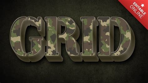 Grid Of The Army Text Effect Generator