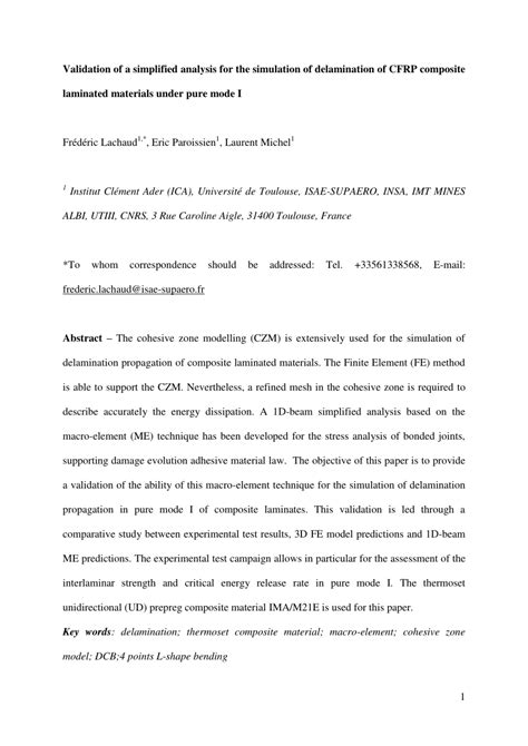 Pdf Validation Of A Simplified Analysis For The Simulation Of