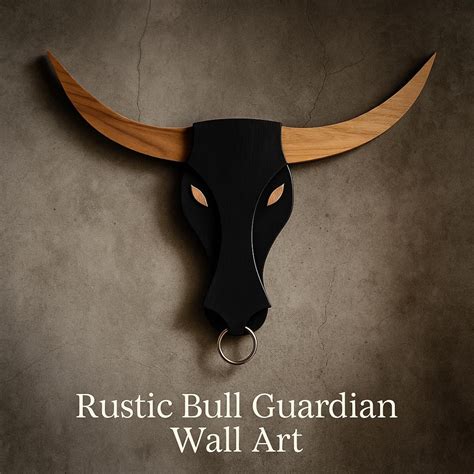Rustic Wooden Bull Head Wall Art Farmhouse Western Decor 20x15 Inch