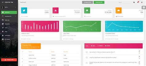 vue material dashboard free laravel starter