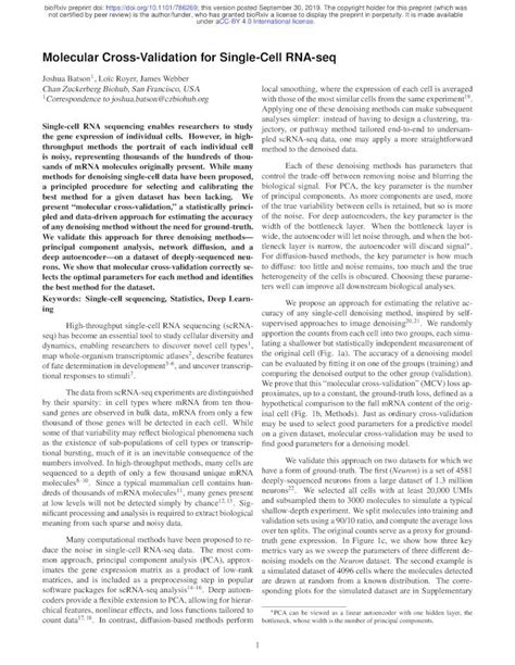 pdf molecular cross validation for single cell rna seq · molecular