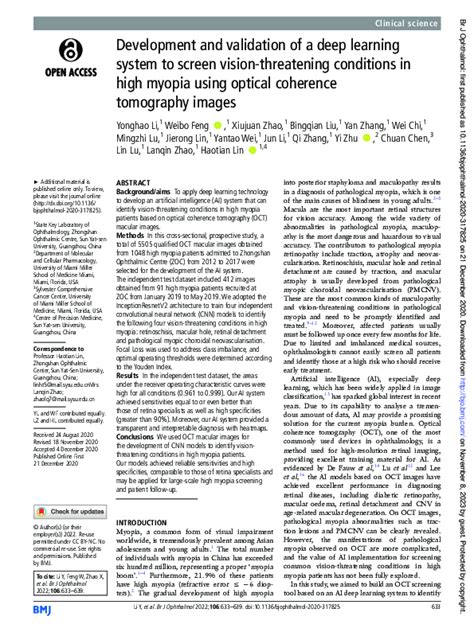 pdf development and validation of a deep learning system to screen