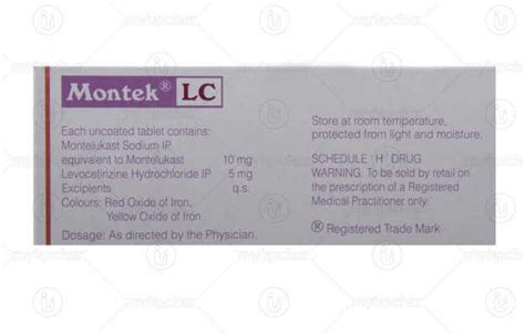Montek Lc Uses Price Dosage Side Effects Substitute Buy Online