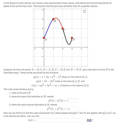 solved in the theory of cubic splines we choose cubic