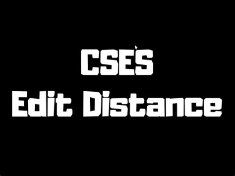 CSES Edit Distance Problem Solving Screencast C Neovim YouTube