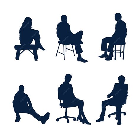 Premium Vector Flat Design Person Sitting Silhouette