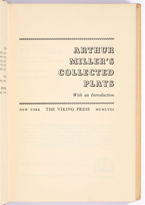 Arthur Millers Collected Plays Arthur Miller