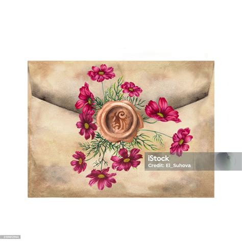 분홍색 꽃다발이 있는 빈티지 종이 봉투를 만드세요 어머니의 날 발렌타인 데이 역사 스크랩북 아로마 테라피 편지 마술 카드에 대한