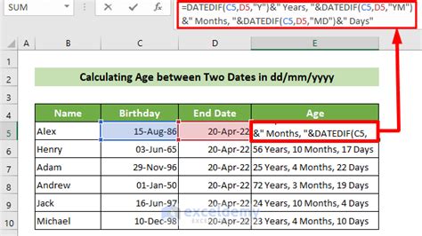 How To Calculate Age In Excel In Ddmmyyyy 2 Easy Ways Exceldemy