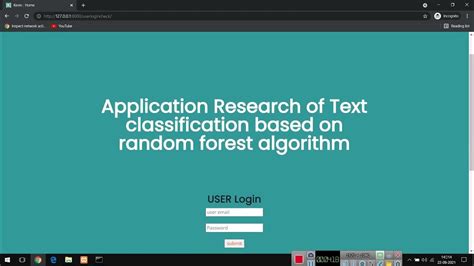 Application Research Of Text Classification Based On Random Forest Algorithm Youtube