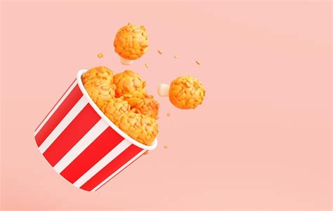 팝콘 3d 이미지 Freepik에서 무료 다운로드