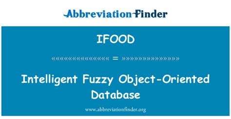 meaning of ifood intelligent fuzzy object oriented database