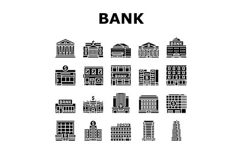 Bank Building Money Business Icons Set V Graphic By Stockvectorwin · Creative Fabrica