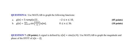 Solved QUESTION Use MATLAB To Graph The Following Chegg Com