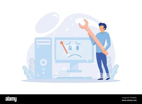 Technical Support Guys Working On Repairing A Computer Hardware And Software Troubleshooting