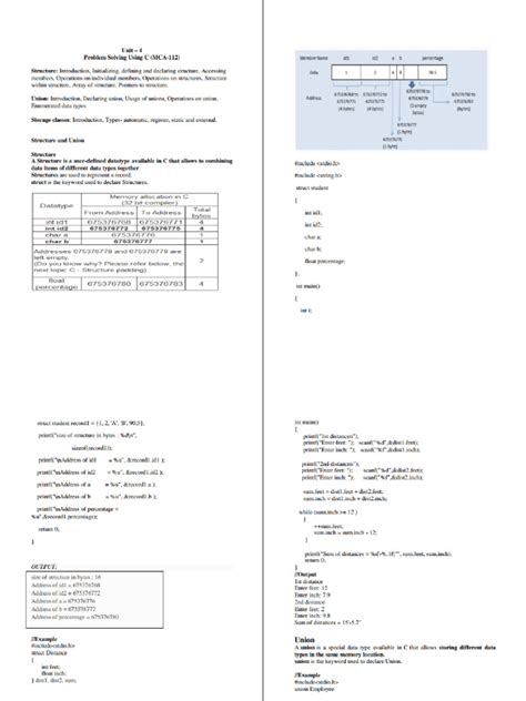 Unit 4 Problem Solving Using C Mca 112 Pdf