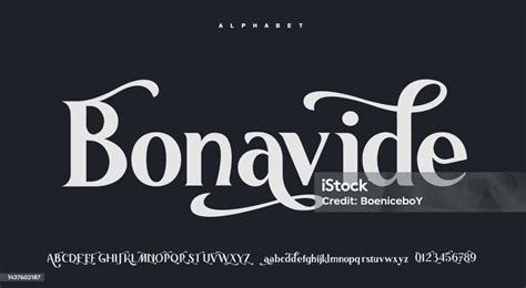 우아한 알파벳 문자 글꼴과 숫자 고전적인 최소한의 패션 디자인 편지 간단한 장식 빈티지 개념 현대 세리프 글꼴 타이포그래피 벡터 일러스트 레이 션 아르누보에 대한 스톡 벡터