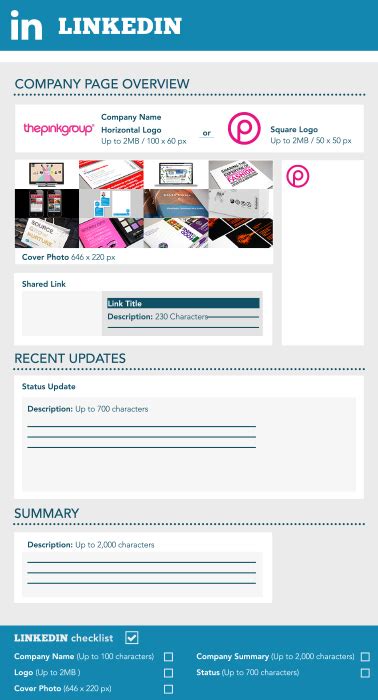 LinkedIn Social Media Sizing Cheat Sheet AOK Marketing