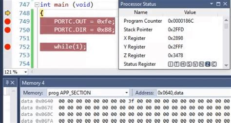 Avr Memory View Is Showing Multiple Bytes Change After A Single Byte Is Assigned To A Register