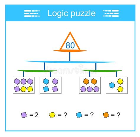 Logic Puzzle Iq Training Test Printable Worksheet Vector Illustration Stock Vector