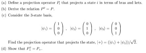 define a projection operator p i that projects a