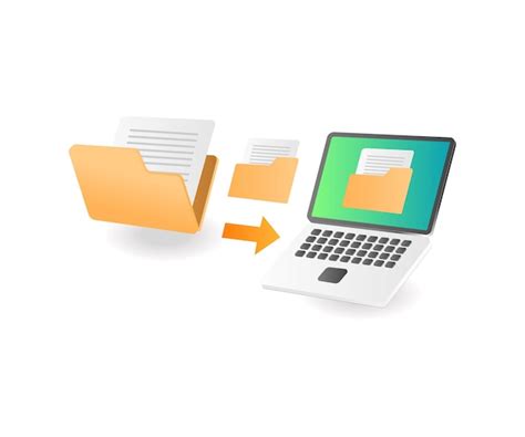 Premium Vector Transfer Data Folder With Computer