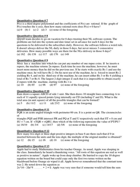 Quantitative Question Pdf Triangle Equations
