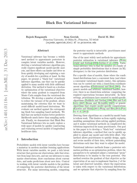Black Box Variational Inference Pdf Variance Normal Distribution
