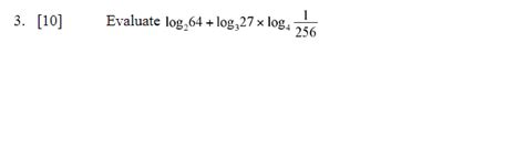 solved log264 log327×log42561
