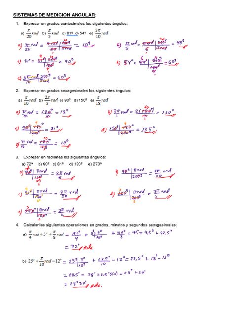 Sistemas De Medicion Angular Problemas Resuelto Pdf